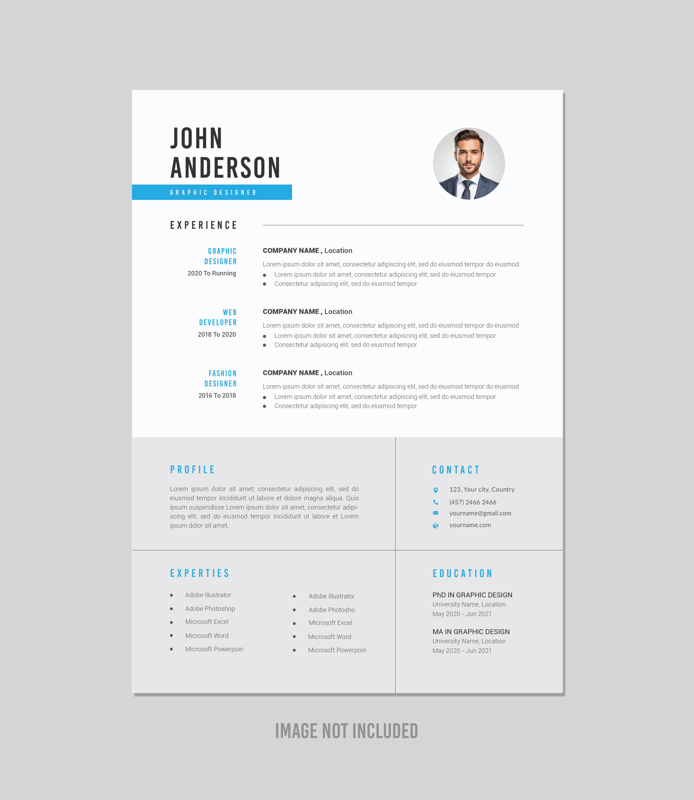 One Page Resume Template ? Short & Powerful CV - Islami Design ...